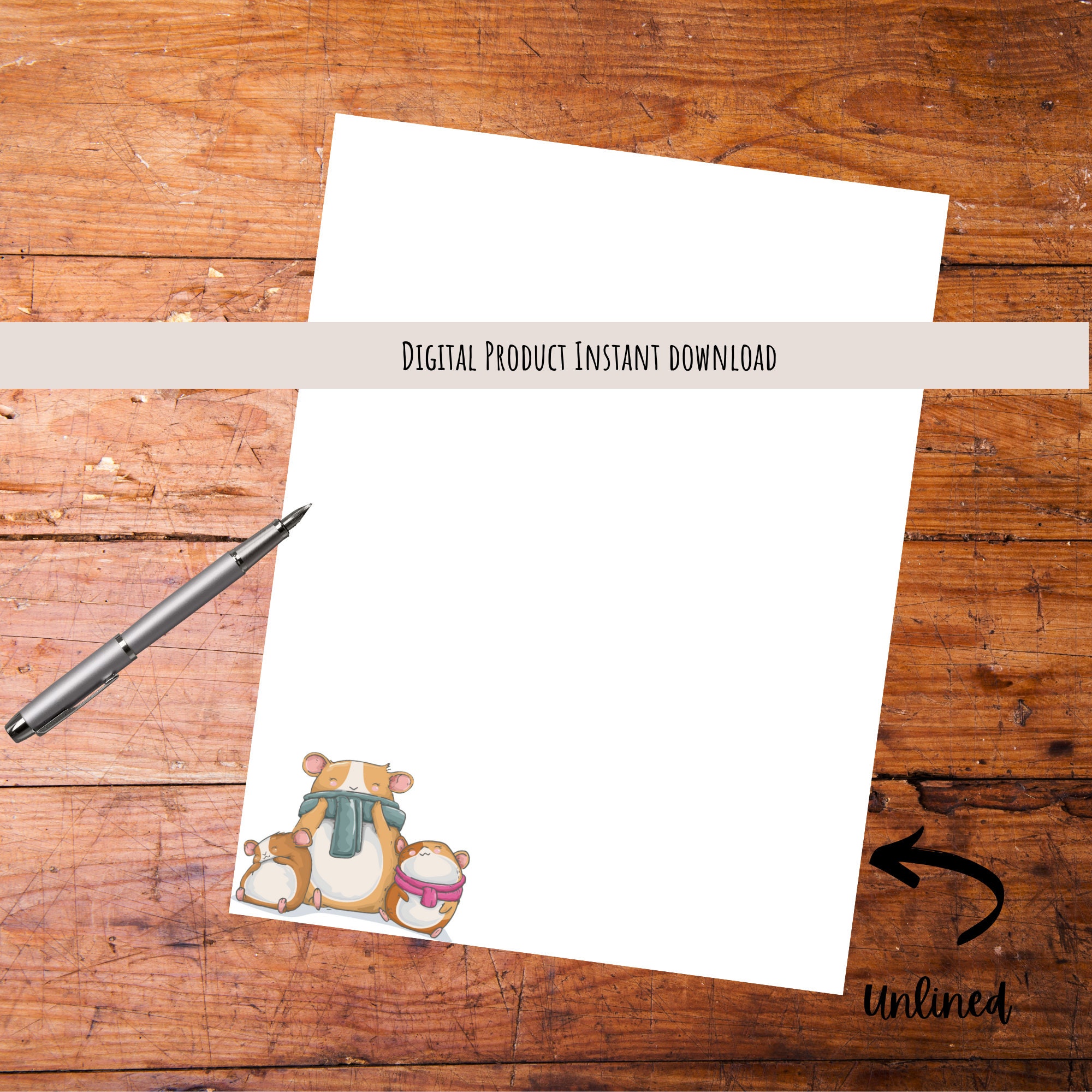 Guinea Pig Family Stationery Set/guinea Pig Writing Paper/animal ...