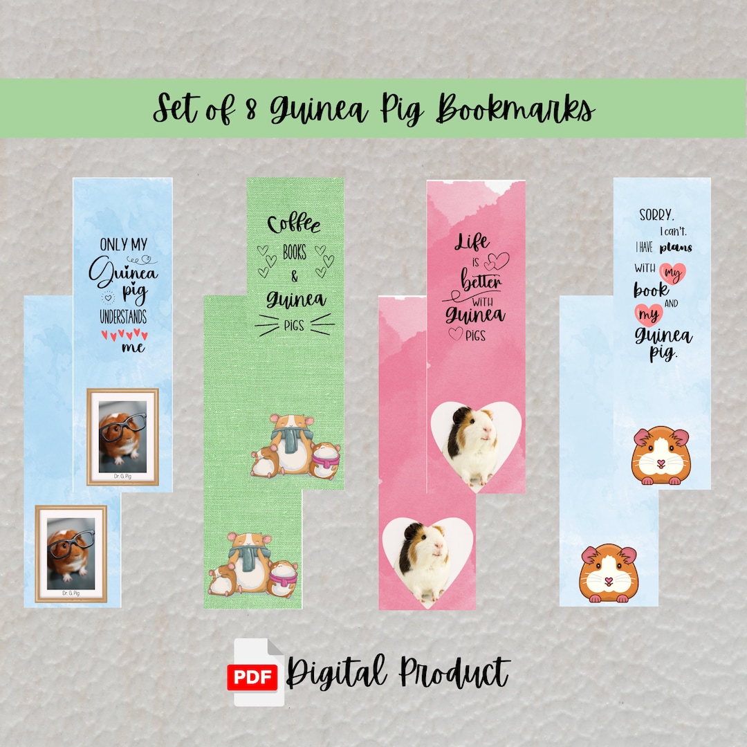 Guinea Pig Printable Bookmarks Set of 8/guinea Pig Quotes Bookmarks ...