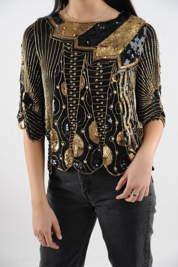 black and gold sequin - Gem