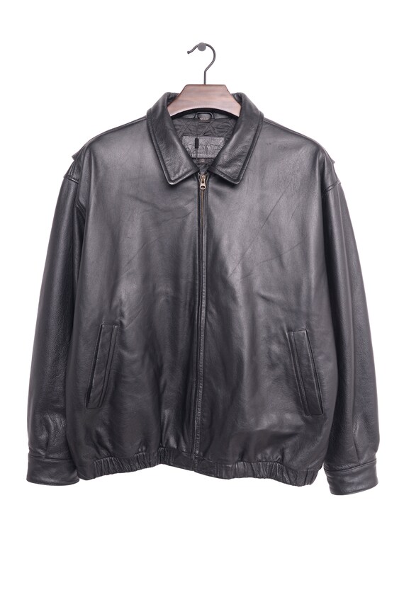 1990s Leather Bomber Jacket - Gem