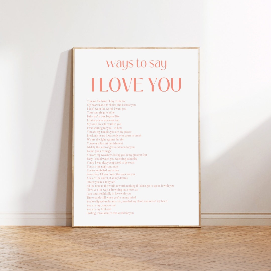 Ways to Say "i Love You" | Book Quote Edition - Etsy
