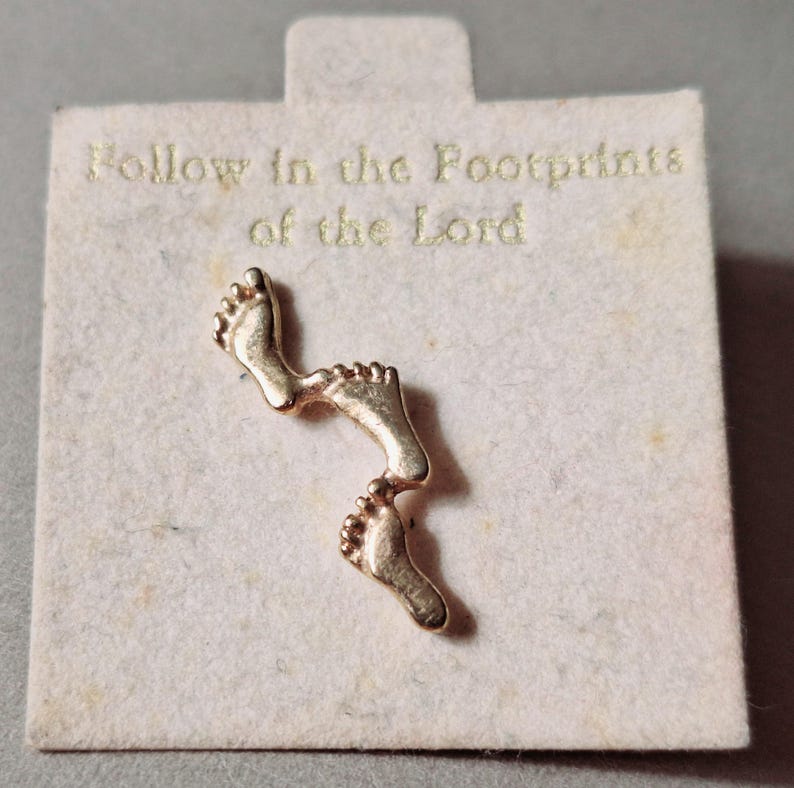 Vintage Gold Footprints Pin, Gold Hat Pin, Personalized Brooch ...