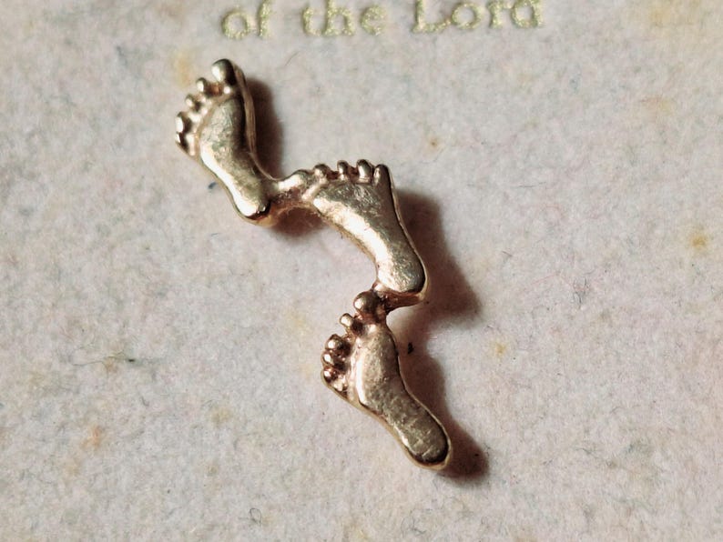 Vintage Gold Footprints Pin, Gold Hat Pin, Personalized Brooch ...