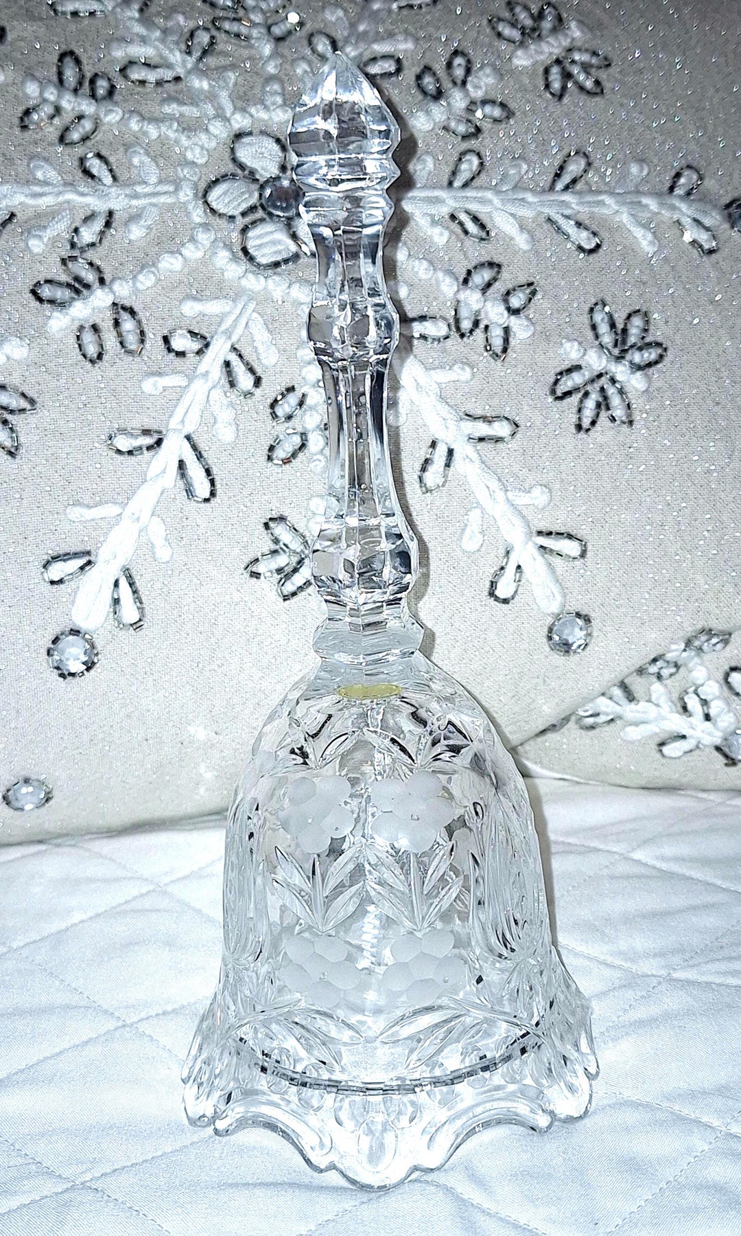 Vintage Crystal Bell, Antique Glass Bell Decor, Christmas Gift for Her ...