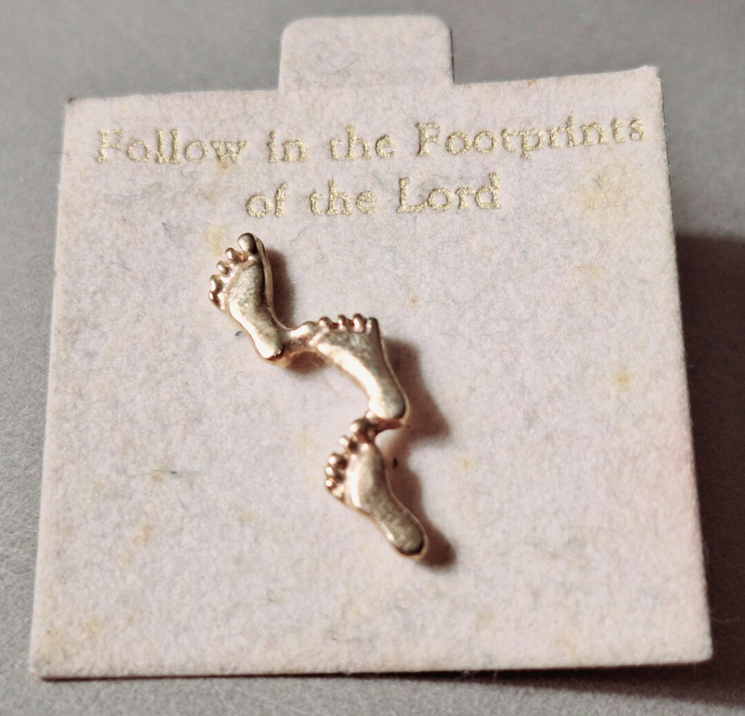 Vintage Gold Footprints Pin, Gold Hat Pin, Personalized Brooch ...