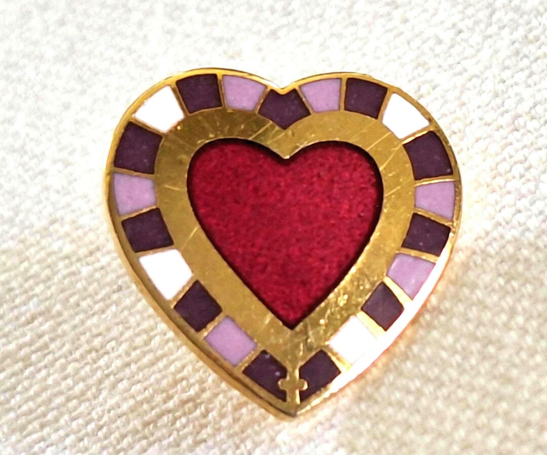 Vintage Valentines Heart Brooch Pin, Love Heart Hat Pin, Personalized ...