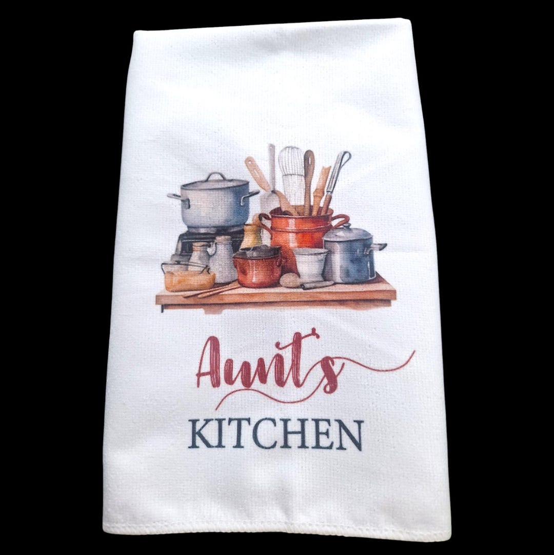 Personalized Aunt Kitchen Towel: Custom Embroidered Farmhouse Decor - Etsy