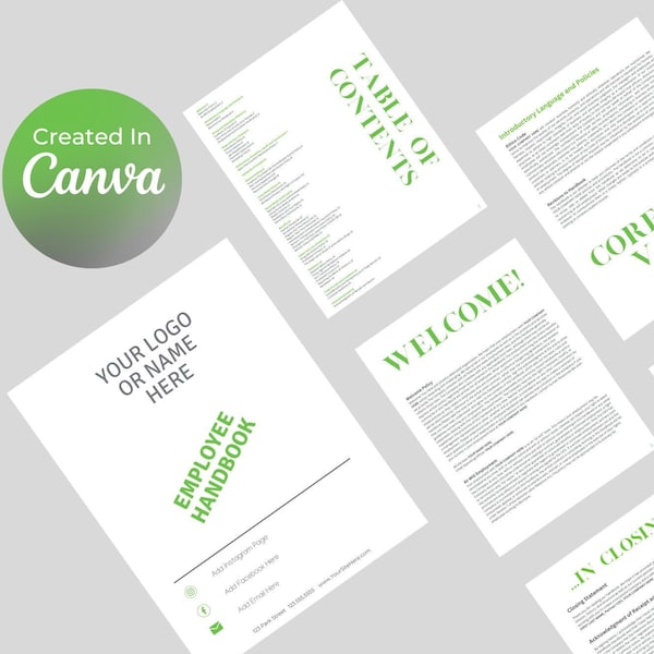 Restaurant Employee Handbook Template - Etsy