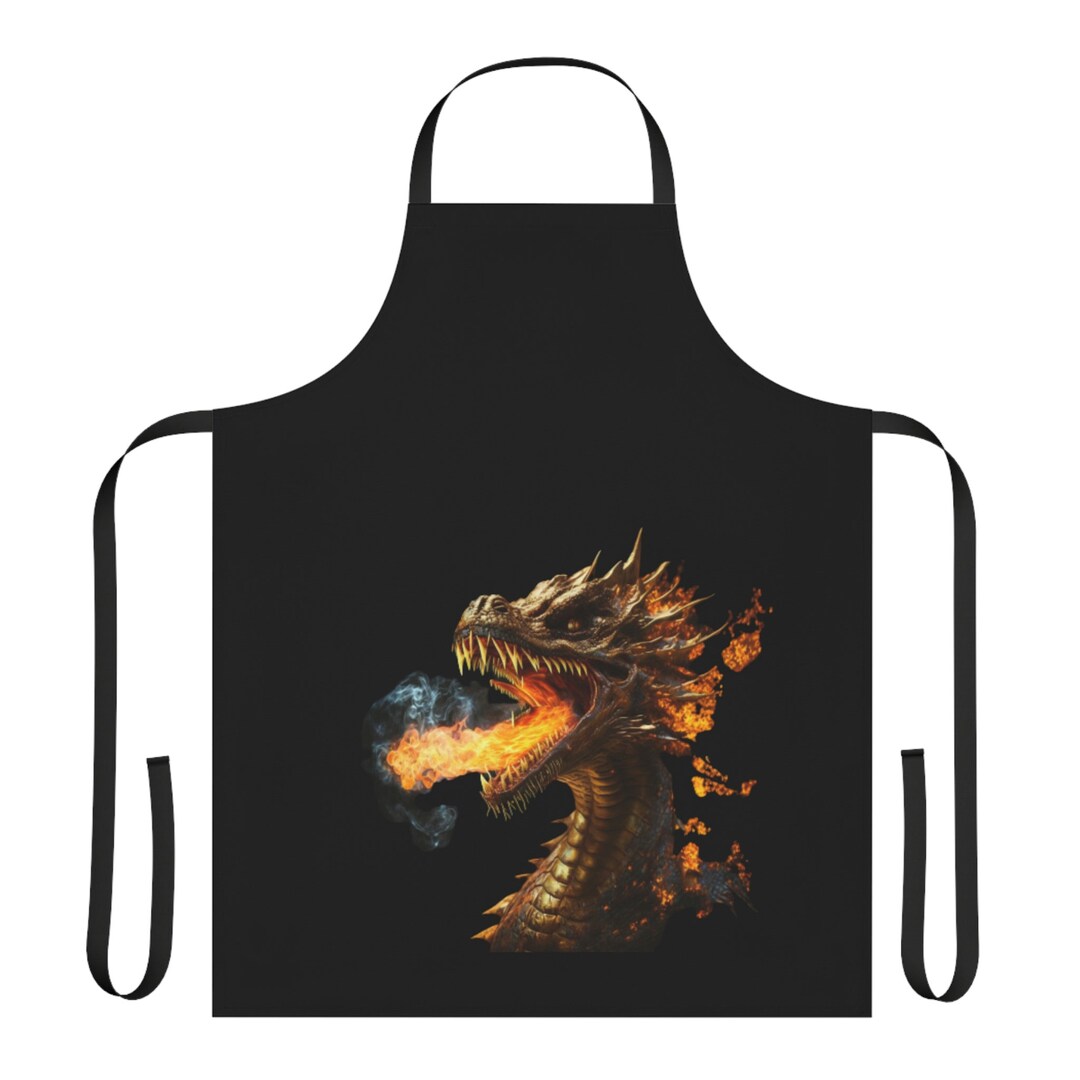 Fire Breathing Golden Dragon Apron (AOP) - Etsy
