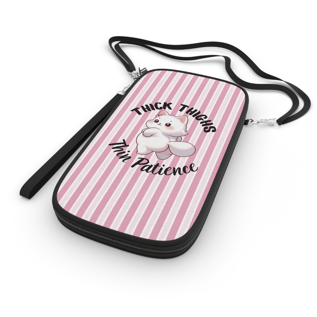 Thick Thighs Thin Patience Pink Stripe Cat Passport Wallet - Etsy