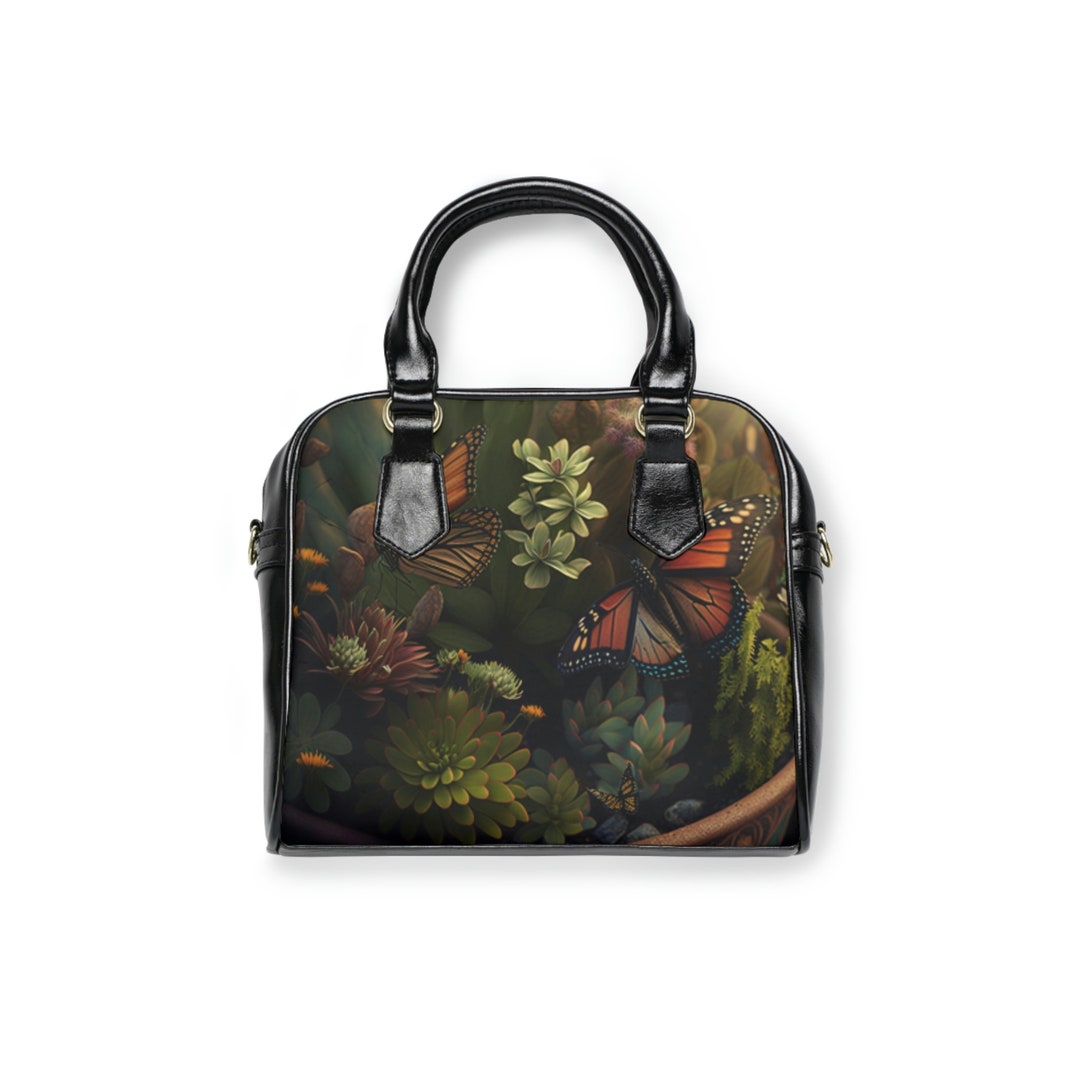 Butterfly Shoulder Handbag Boho Bag Butterflies Purse Floral Butterfly ...