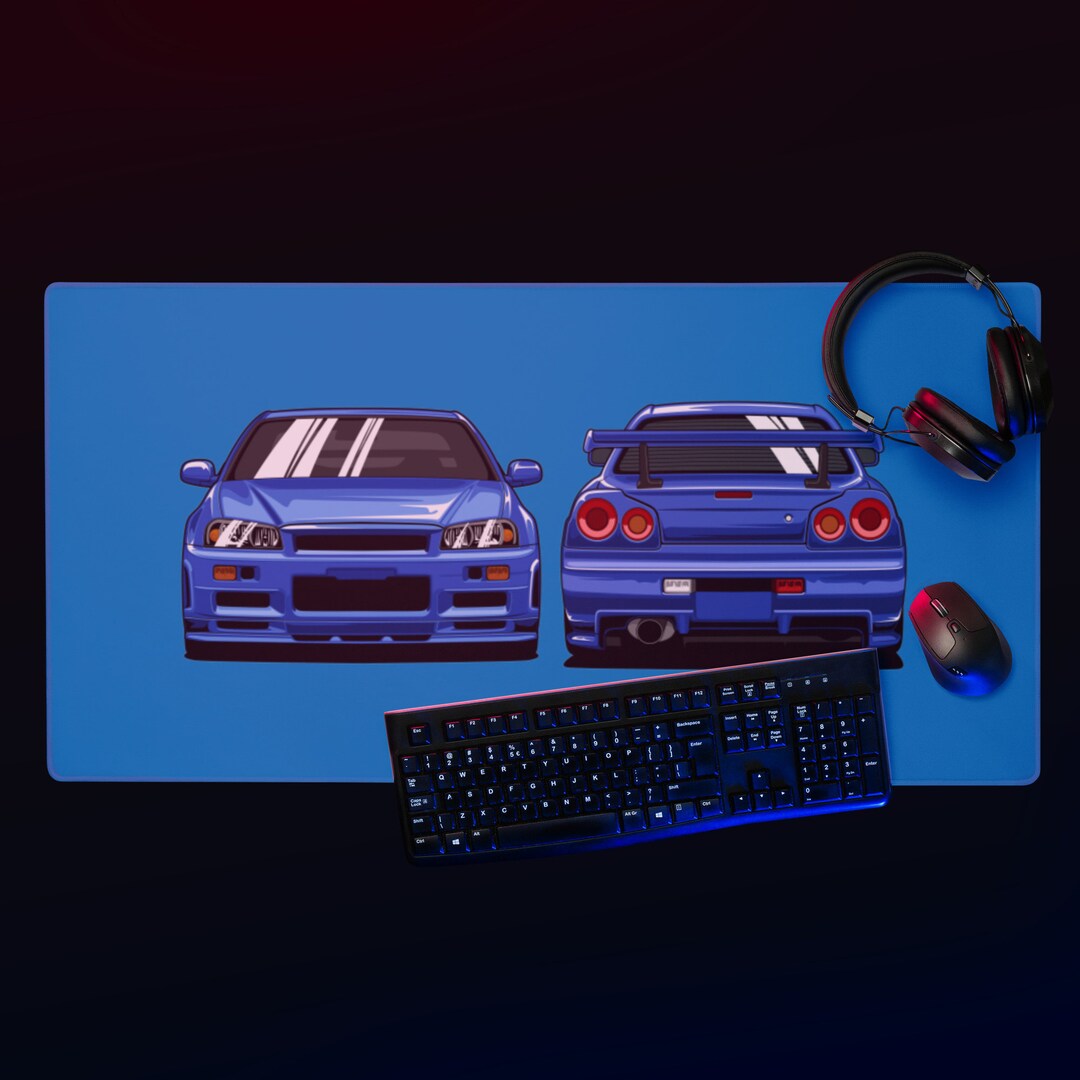 Blue GTR Car Mouse Pad - Etsy