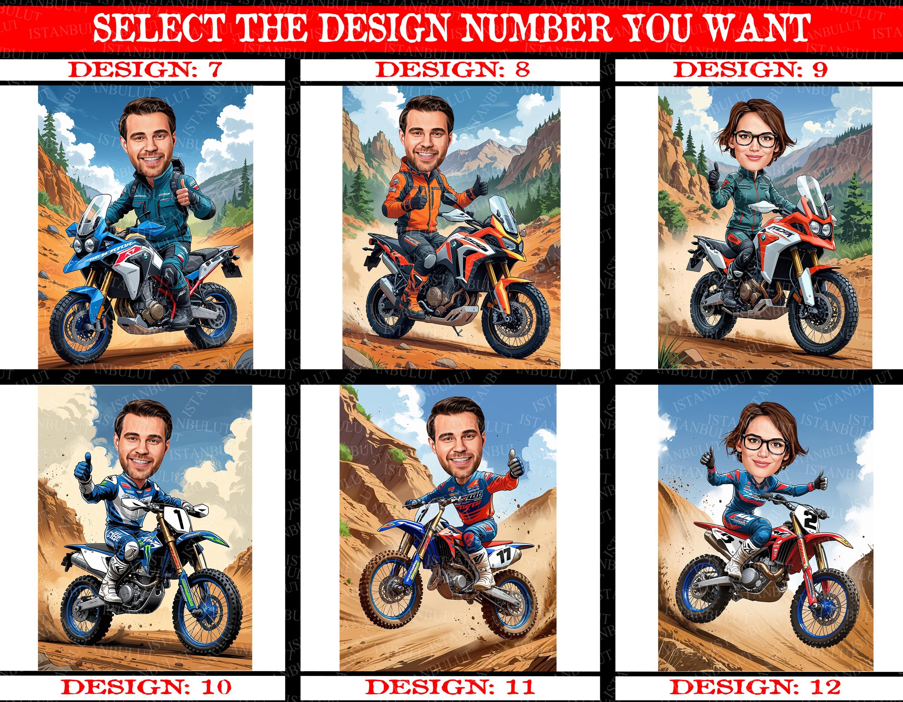 Cartoon ATV Rider Portrait From Your Photo, Quad Racing Gifts, Quad Art ...