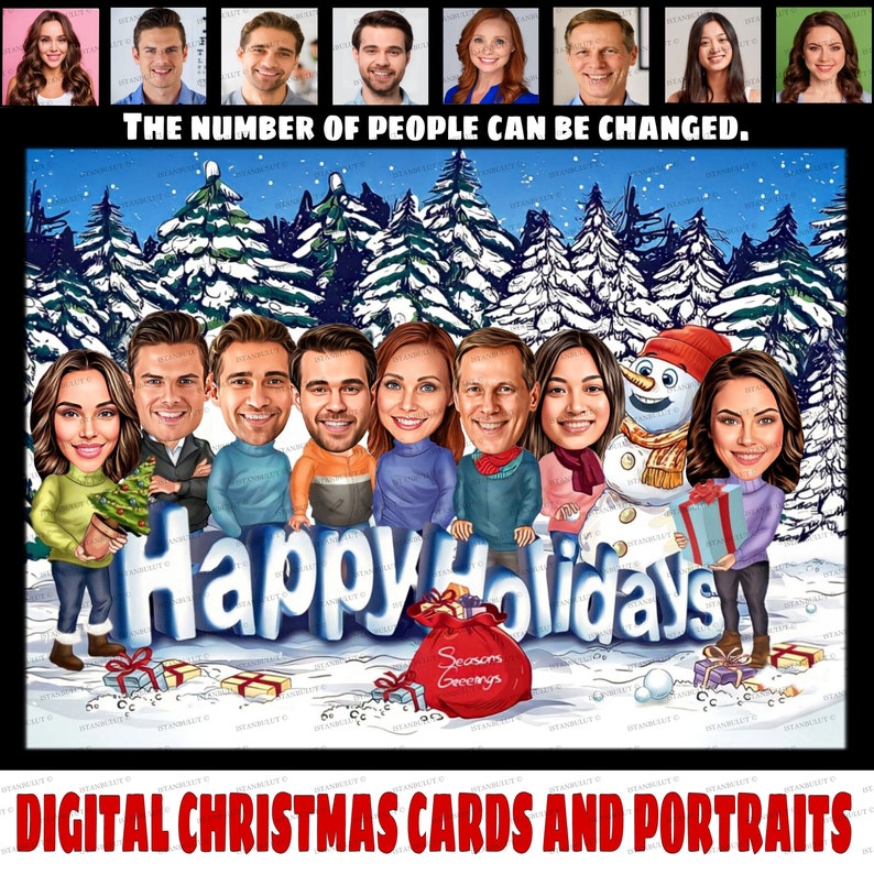 Digital Christmas Cards Custom Christmas Family Cards Custom - Etsy