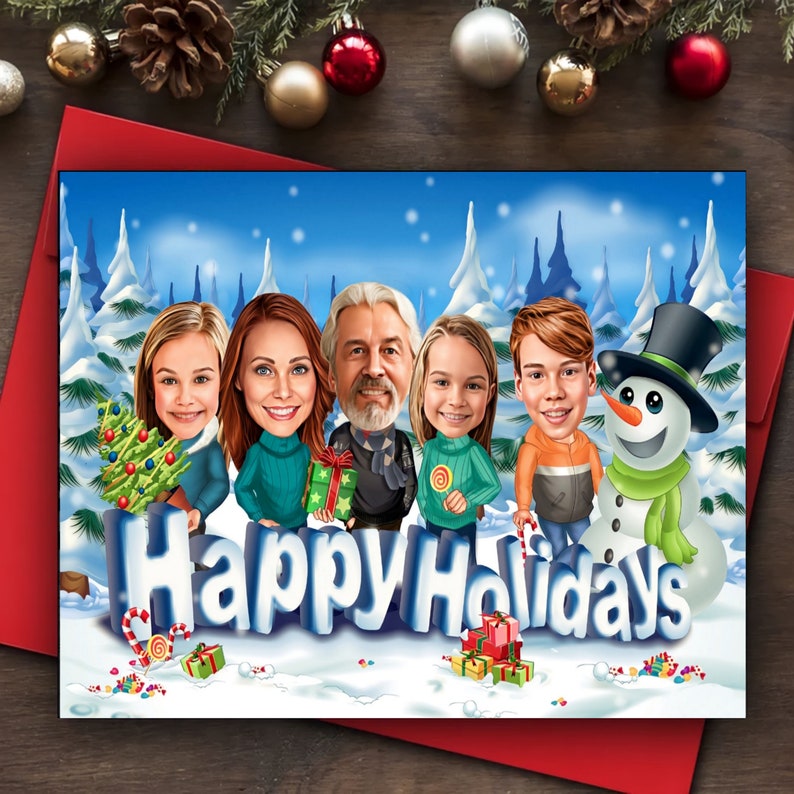 Personalized Holiday Card for Business Group Coworkers Team Office ...