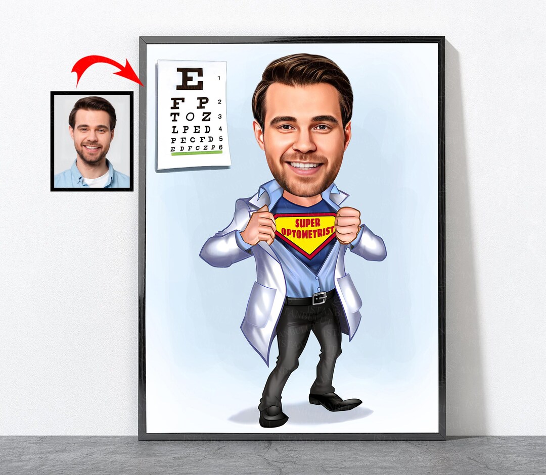 Super Optometrist Portrait, Funny Optometrist Gift for Men, Optometry ...