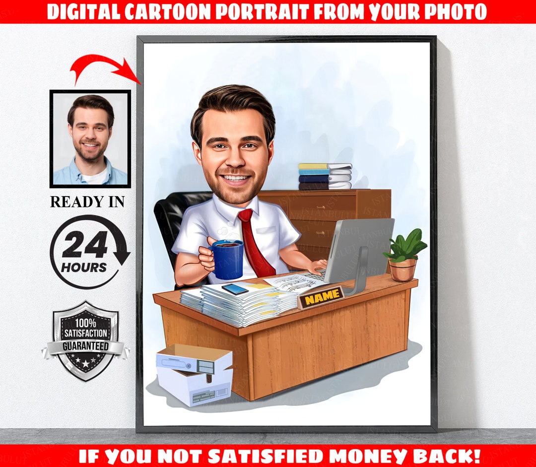 Cartoon Principal Portrait, Principal Gift, Personalized Principal ...