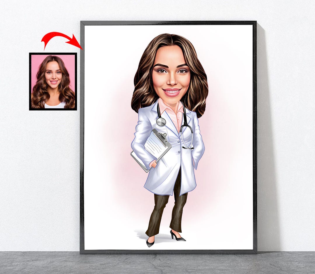 Cartoon Endocrinologist Portrait, Endocrinologist Gift for Him Her Men ...