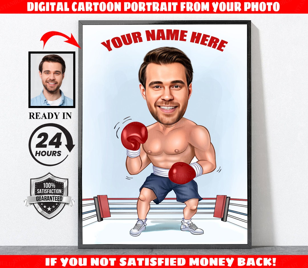 Custom Boxing Portrait, Boxing Gift, Boxing Canvas Art, Boxing Posters ...