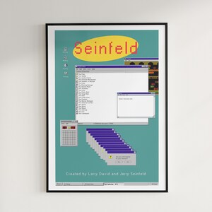 Seinfeld Poster Digital Art Print Retro Windows 95 Style Larry David ...