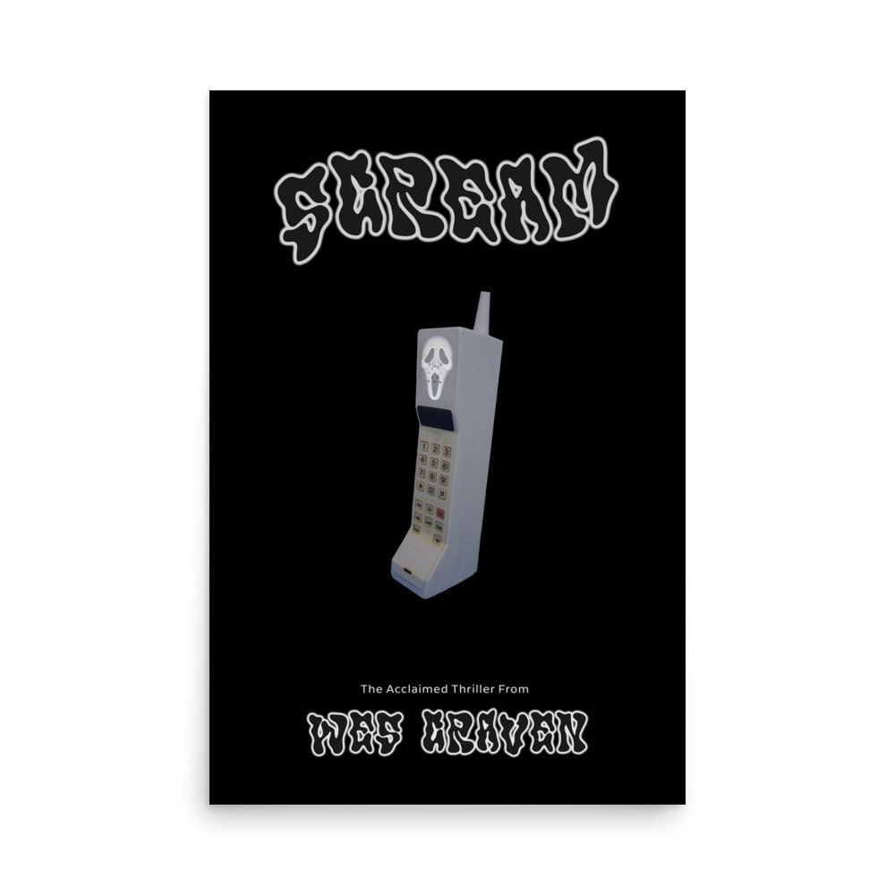 Scream 1996, Wes Craven Movie, Printable Poster, Digital Art, Horror ...