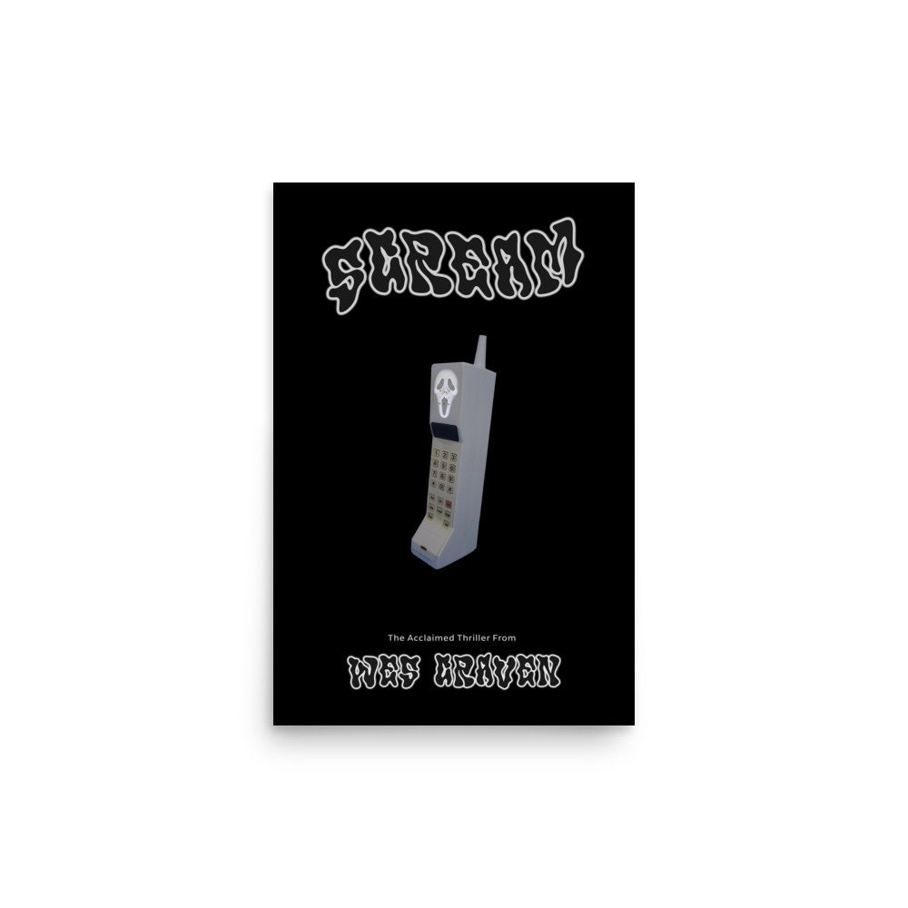 Scream 1996, Wes Craven Movie, Printable Poster, Digital Art, Horror ...