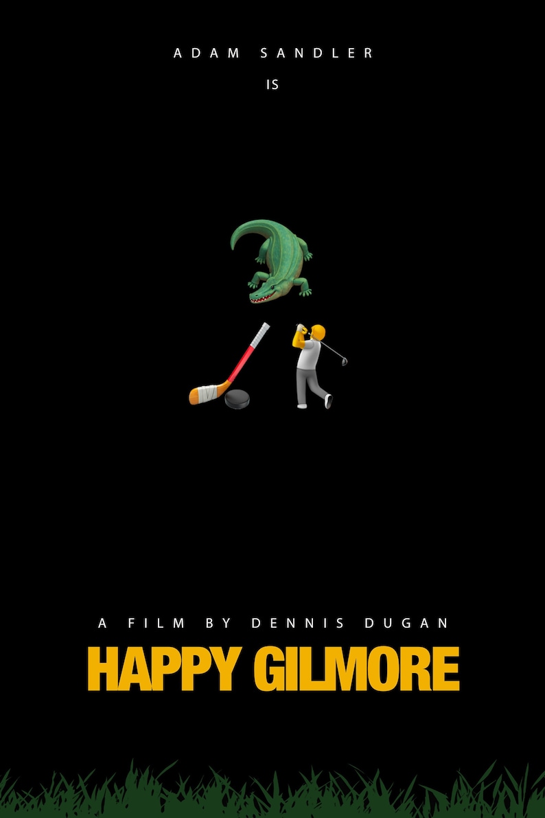 Happy Gilmore, Printable Movie Poster, Adam Sandler, Comedy Film, 90s ...