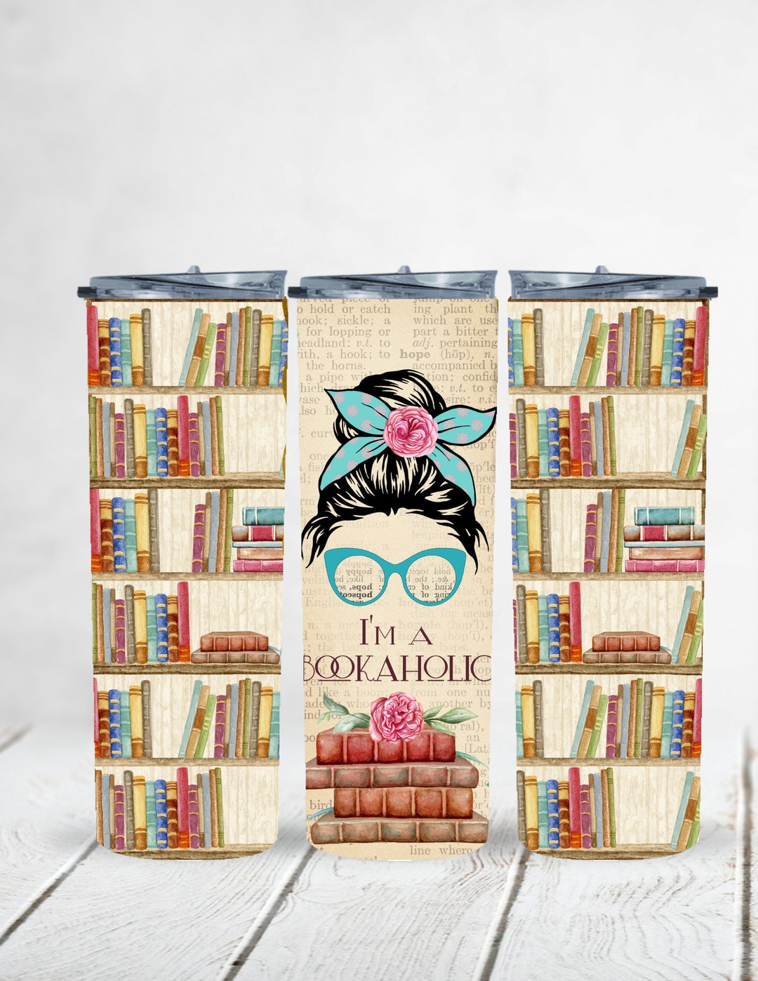 Bookaholic Stainless Steel 20oz Tumbler, Book Lover Tumbler - Etsy