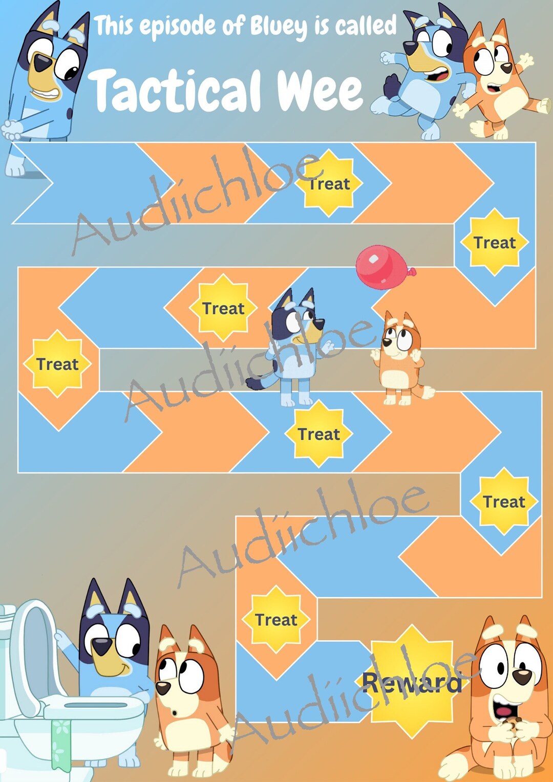 Bluey Dog Potty Training Reward Chart - Etsy