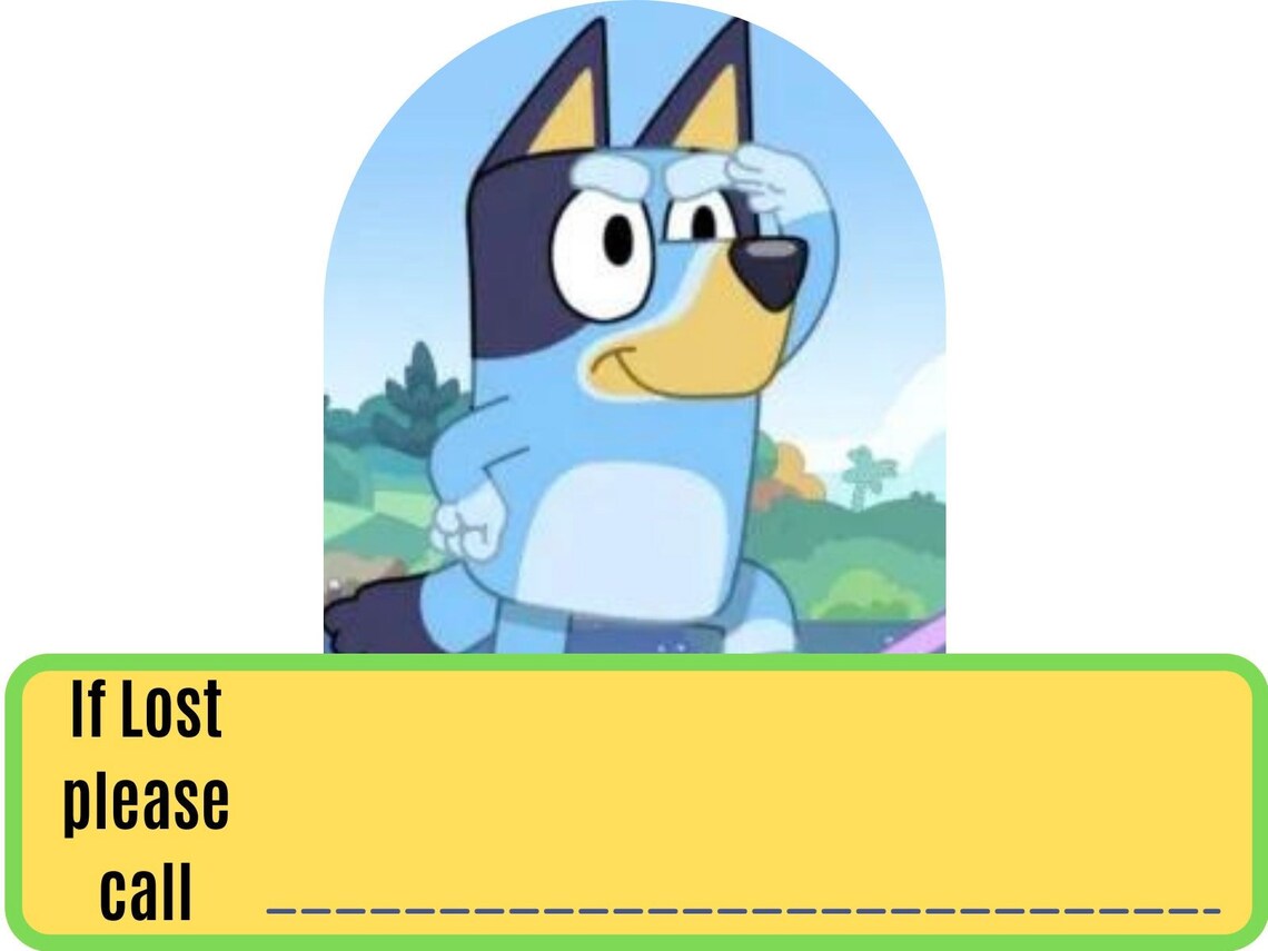 Bluey Dog Child Toddler Safety Temporary Tattoo Design Family - Etsy