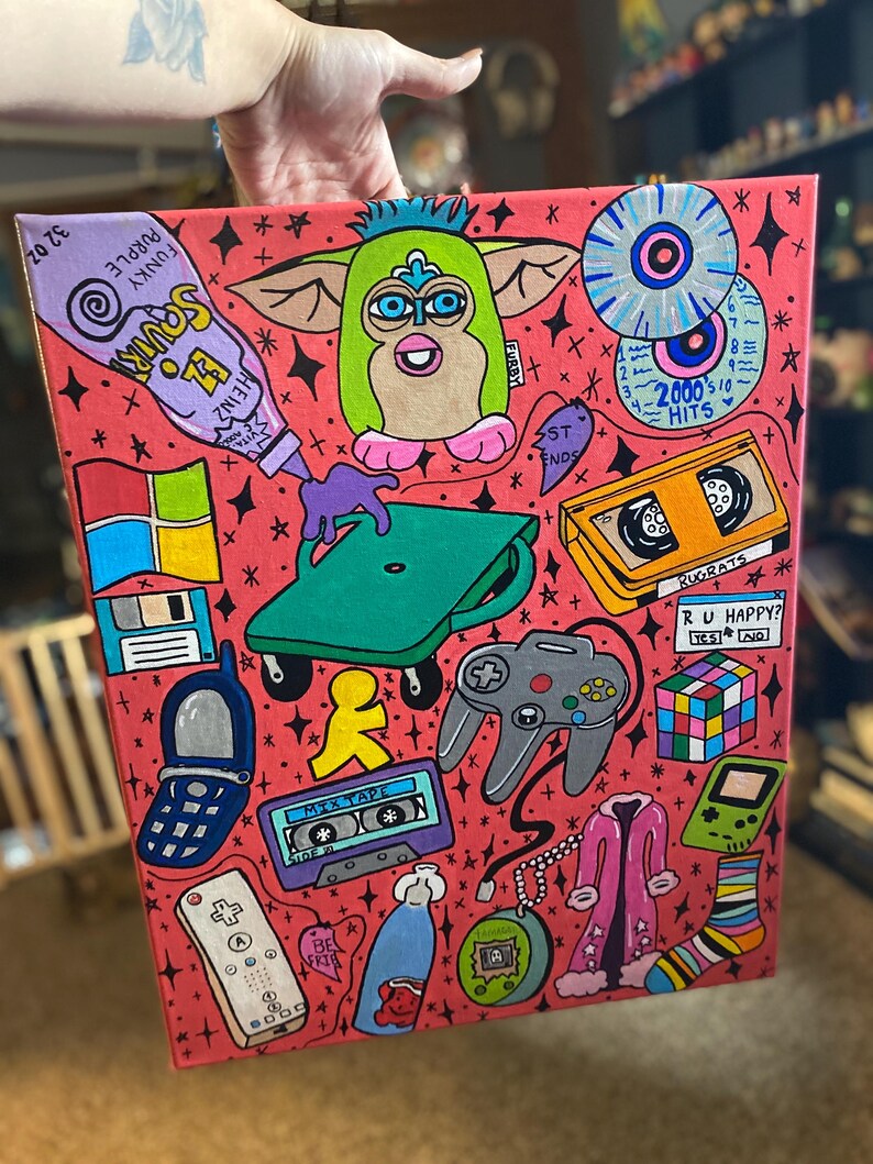 90s/2000s Retro Painting - Etsy