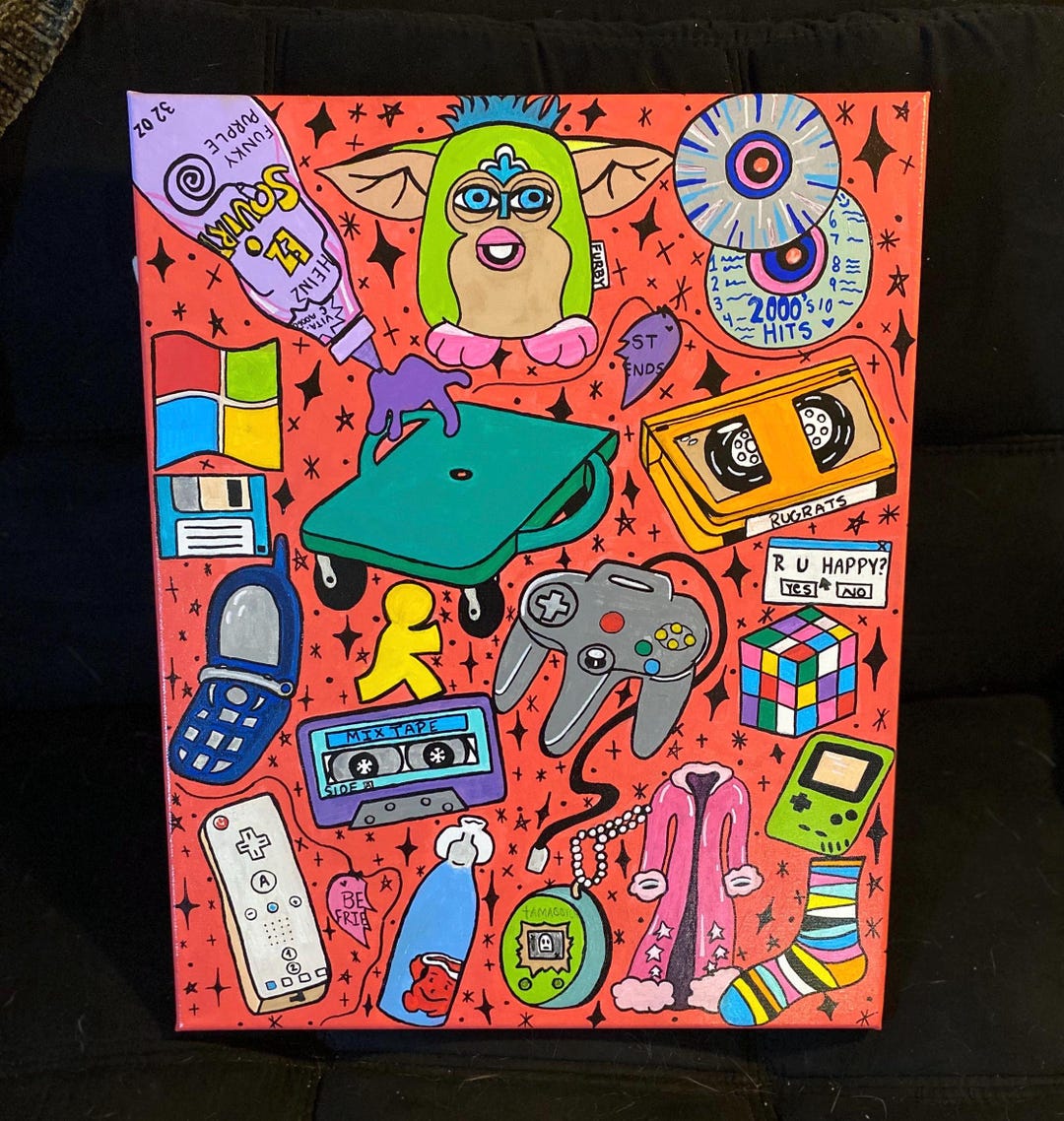 90s/2000s Retro Painting - Etsy