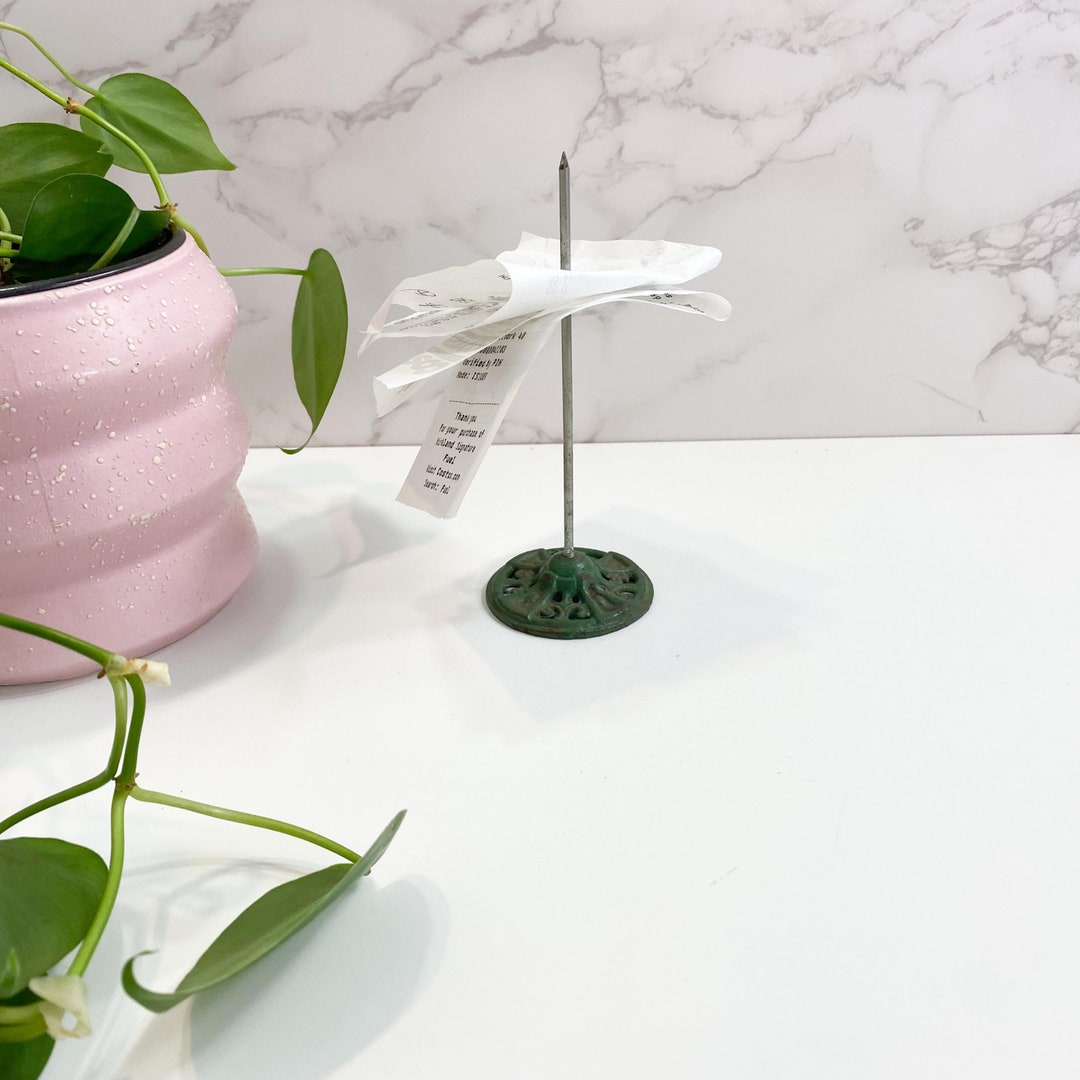 Antique Green Cast Iron Receipt Stake: Vintage Office Organizer - Etsy