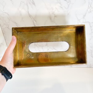 Vintage Brass Tissue Box Holder With Seashell Embellishment, Retro ...