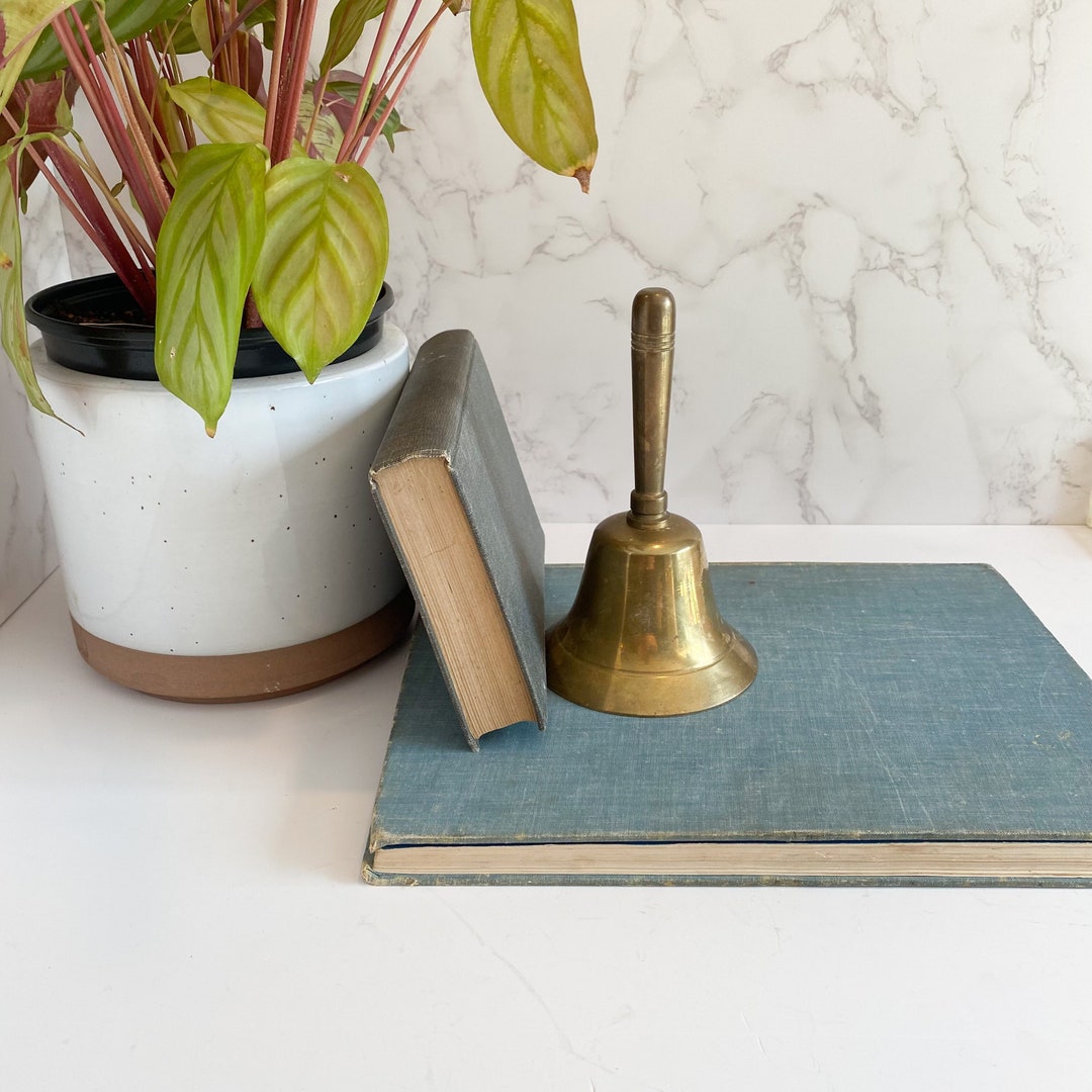 Elegant Brass Bell, Vintage Hand Bell, Classic School Bell, Old Brass ...