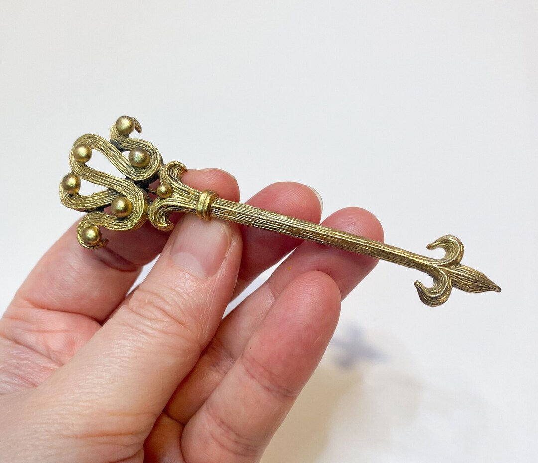 Vintage Italian Tortolani Brooch Pin, Fleur De Lis Pin, Scepter Pin ...