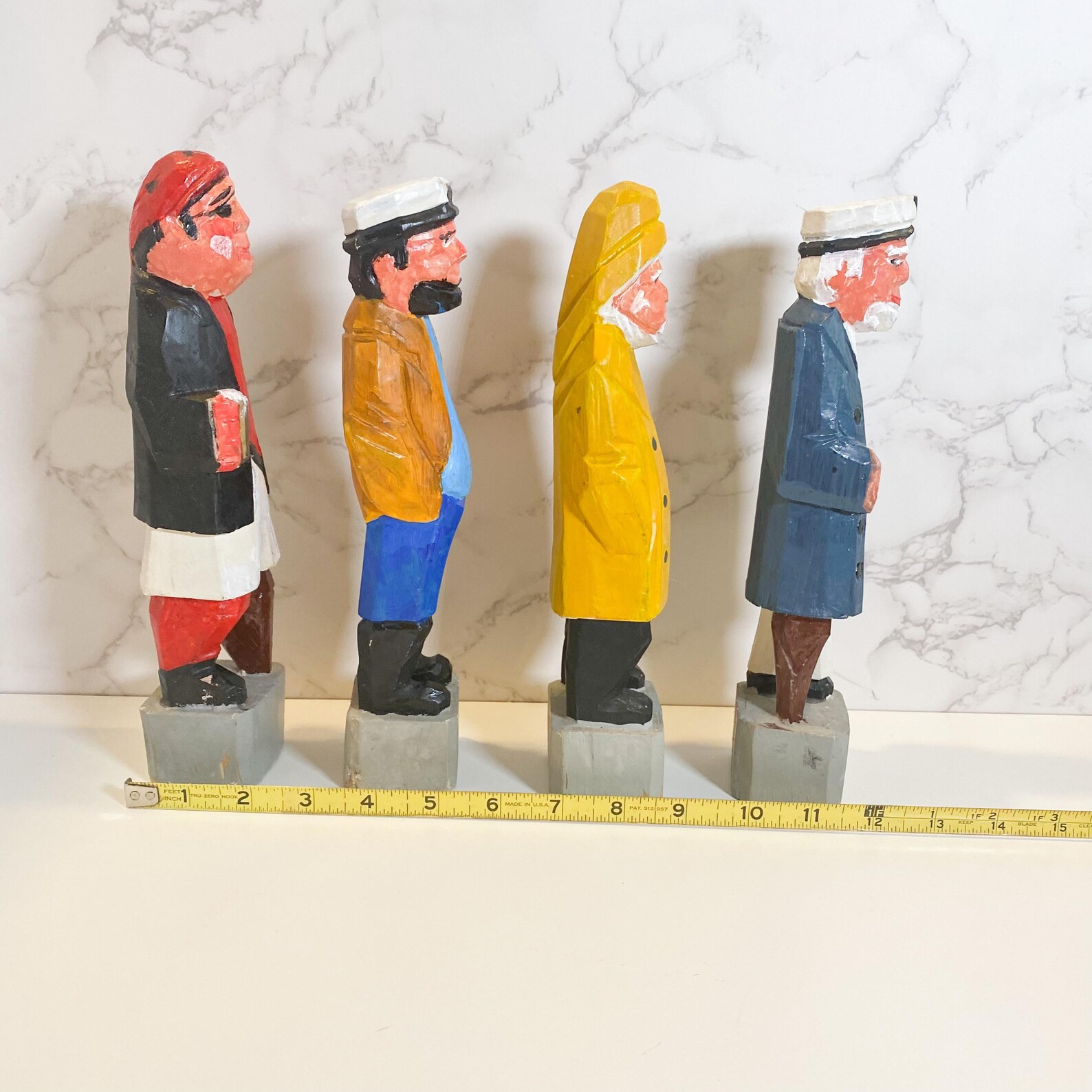 Choice of Vintage Hand Carved Wood Old Salt Figurine: Nautical Coastal ...