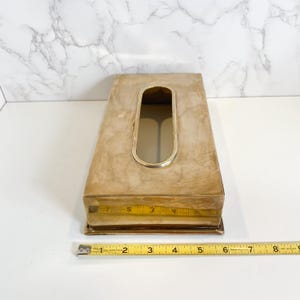 Vintage Brass Tissue Box Holder With Seashell Embellishment, Retro ...