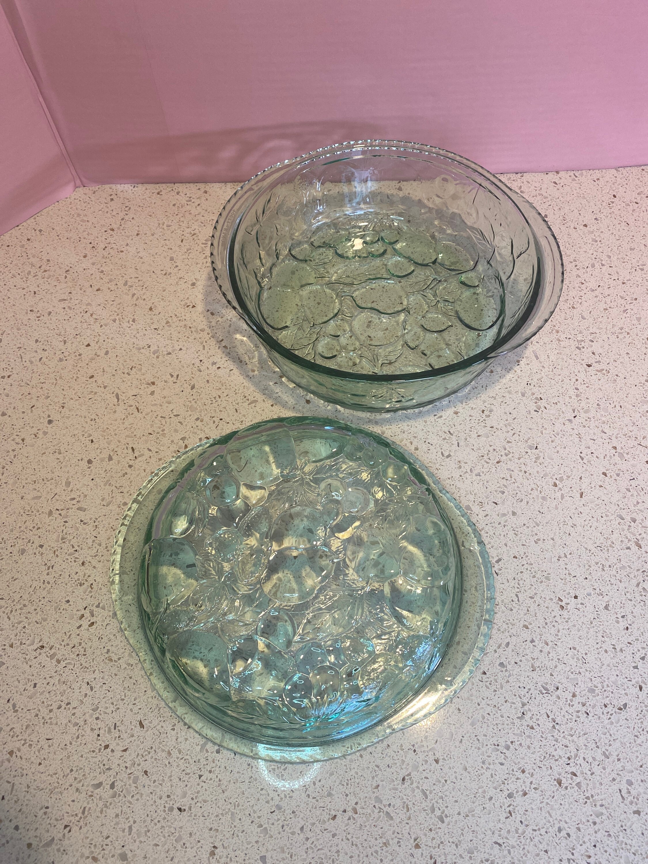 Vintage Libby Green Glass Casserole Dish Libby Orchard Dish - Etsy