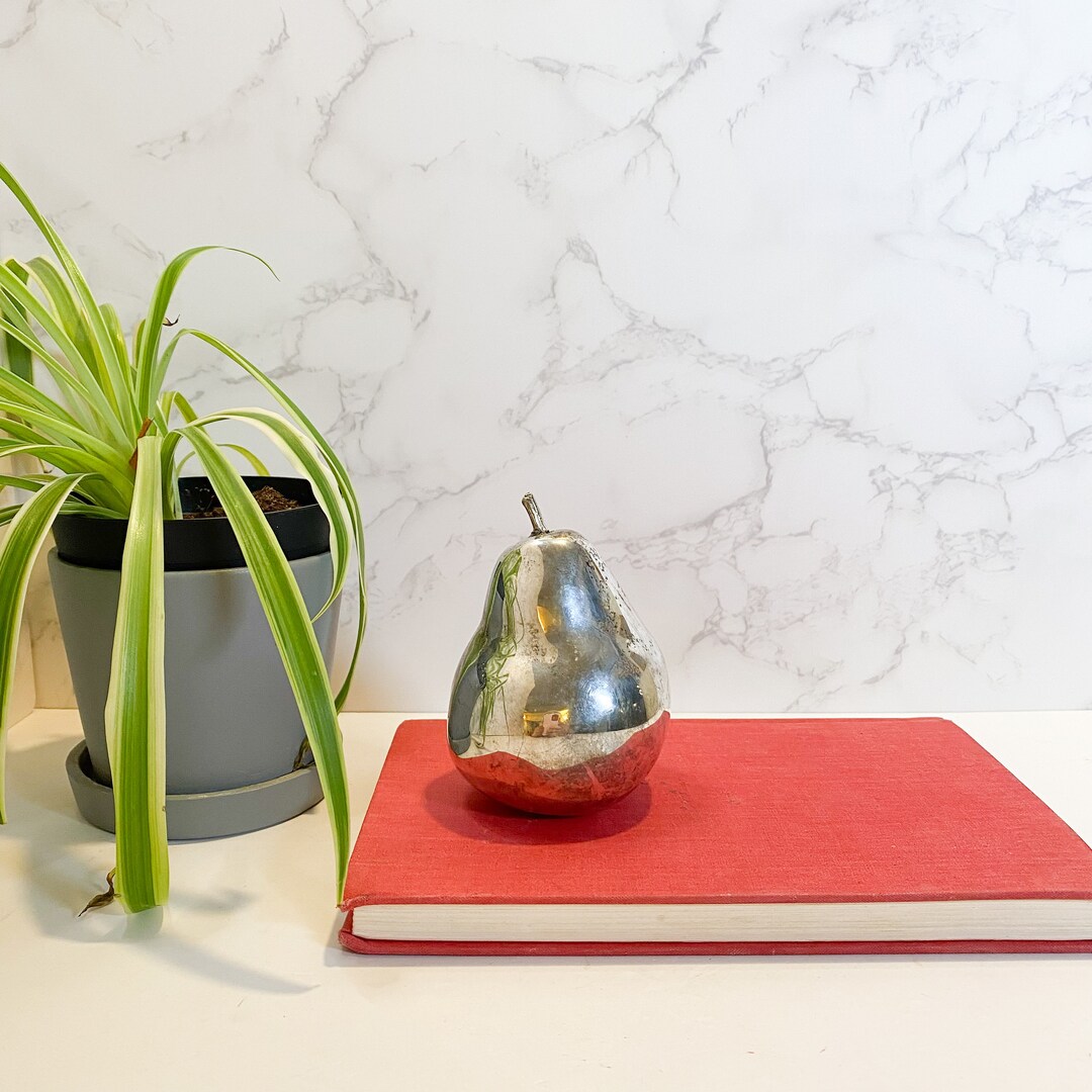 Vintage Silver Pear Paperweight, Silver Fruit, Vintage Paperweight ...