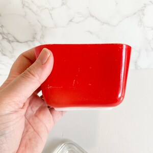 501 Red Pyrex Fridgie With Glass Lid, Pyrex Refrigerator Container, 501 ...