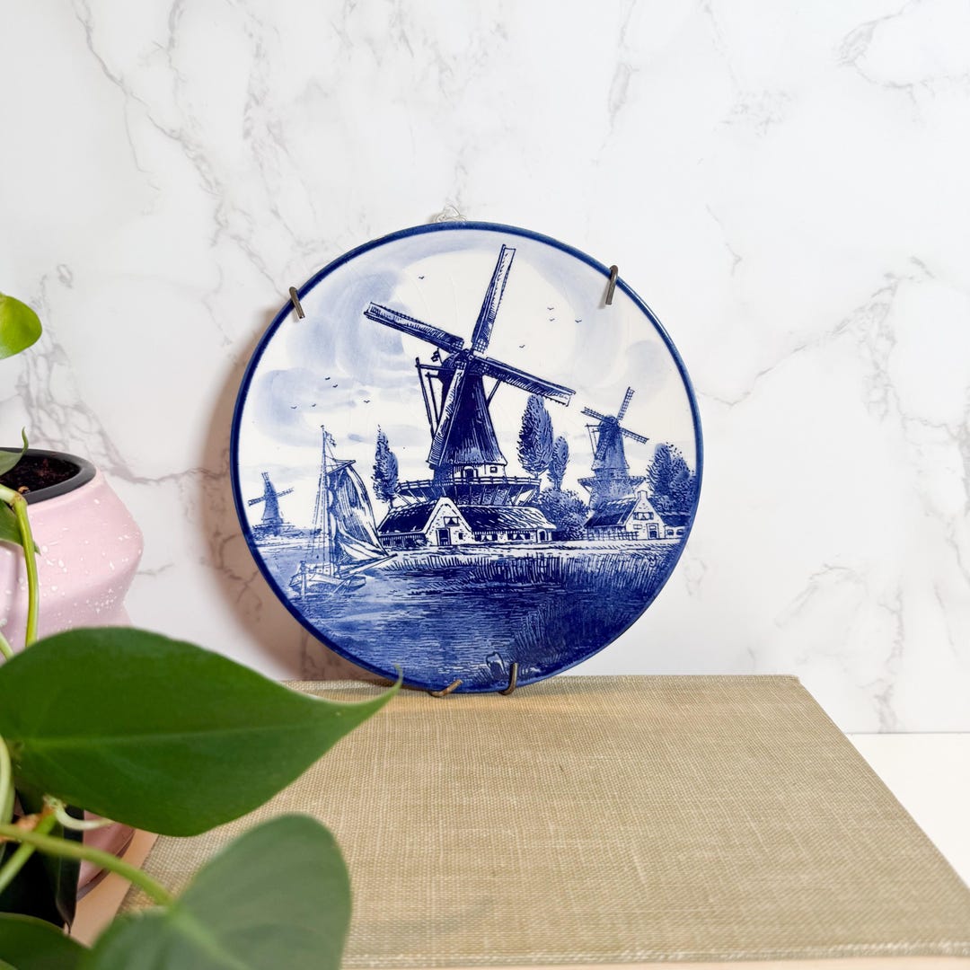 Blue Delfts Plate Wall Decor, Vintage Handpainted Delfts, Blue & White Decor, Vintage Delft ...