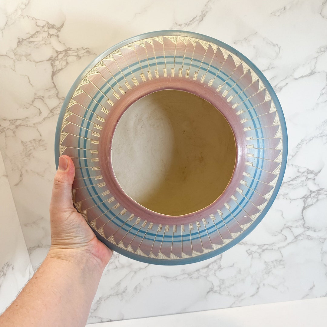 Artist Signed Pottery Seed Pot by Phillips Dine, Pottery Bowl, Etched ...