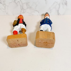 Pair of Vintage Carved Wood Old Salt Figurines Depicting Captain and ...