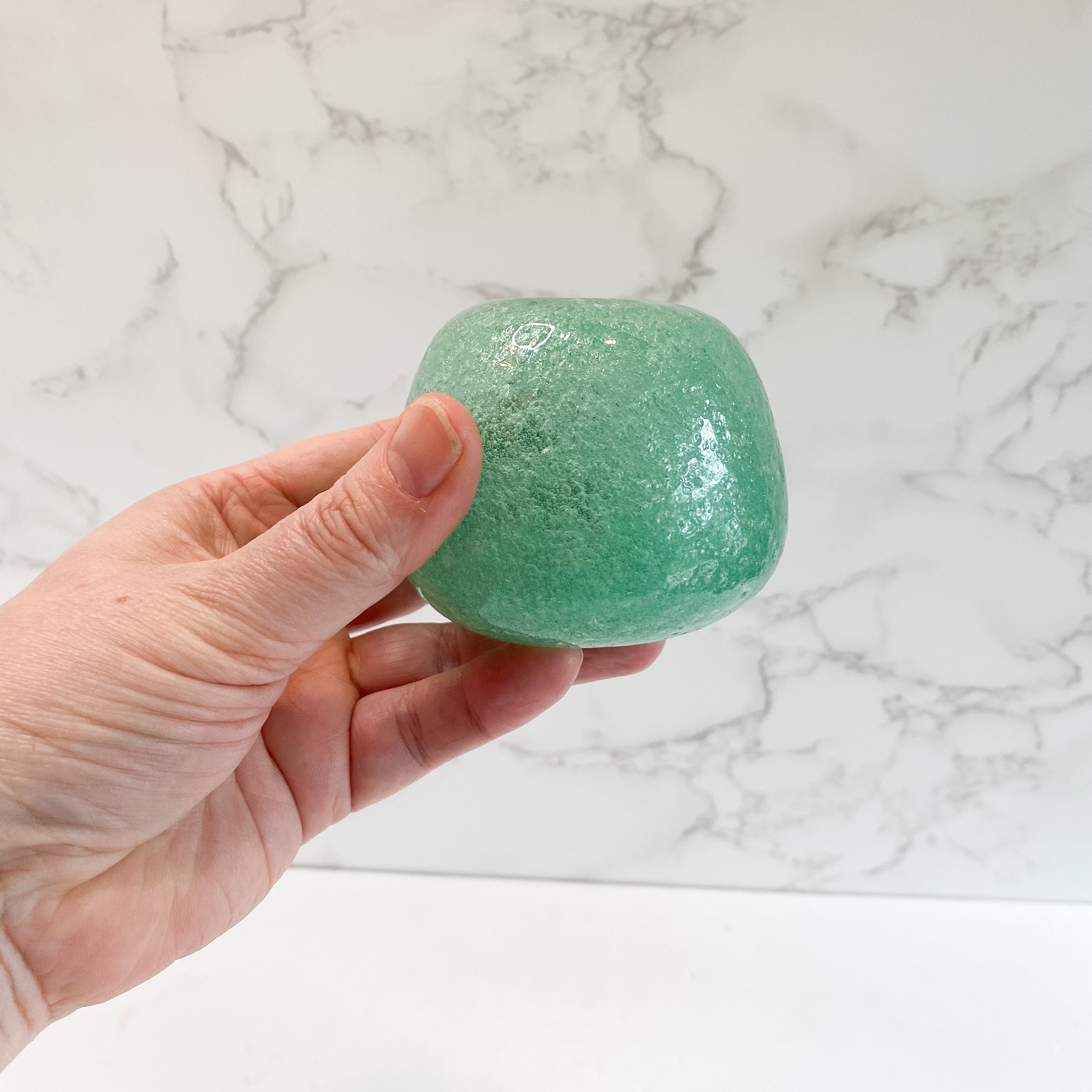Vintage Sea Green Glass Orb Bud Vase or Paperweight, Aquamarine Glass ...