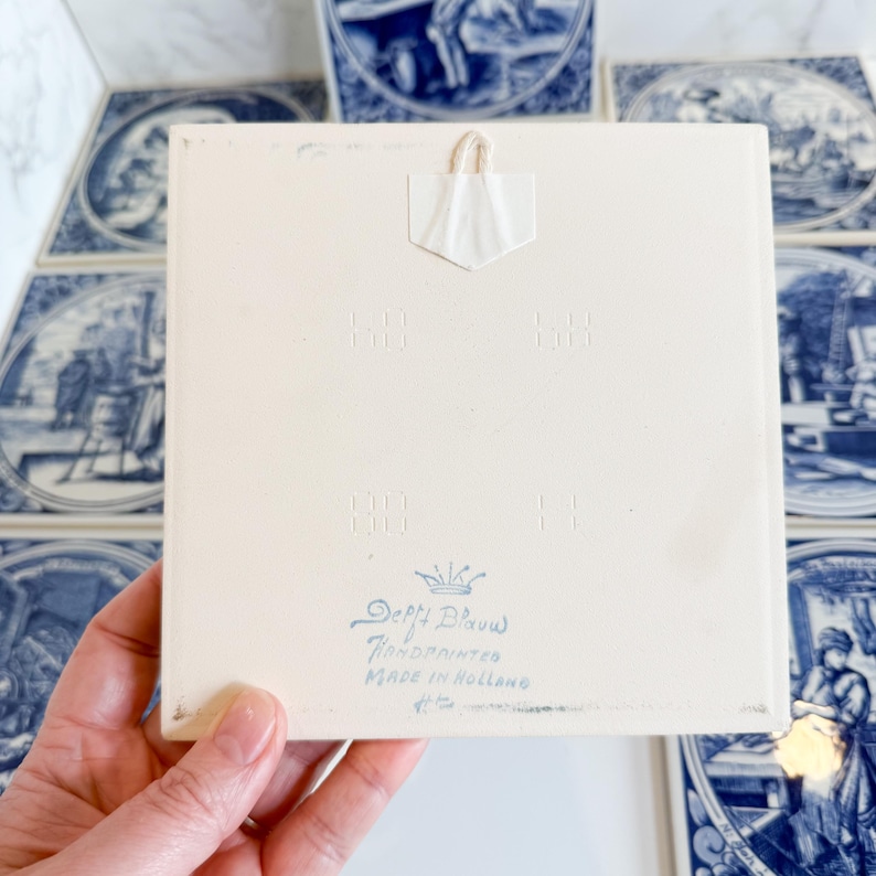 Choice of Vintage Delft Tiles: Jan Luyken Dutch Art, Handpainted in ...