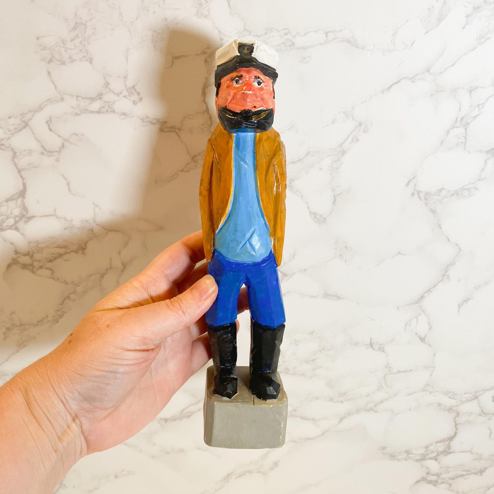 Choice of Vintage Hand Carved Wood Old Salt Figurine: Nautical Coastal ...