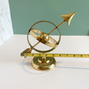 Vintage Brass Armillary, Sphere With Arrow, Nautical Maritime Astrolabe ...