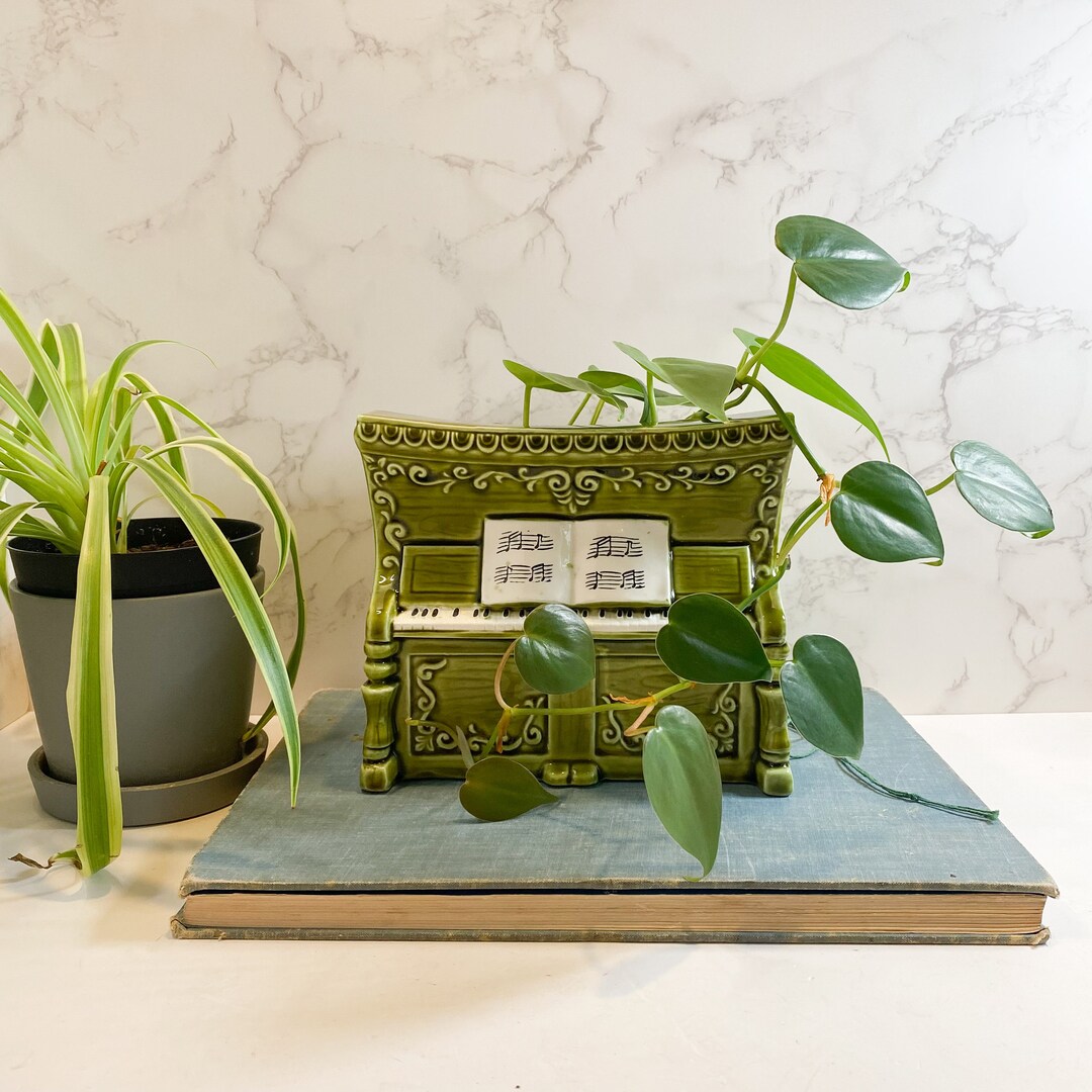Replo Piano Music Box Planter, Vintage Music Box, Vintage Planter ...