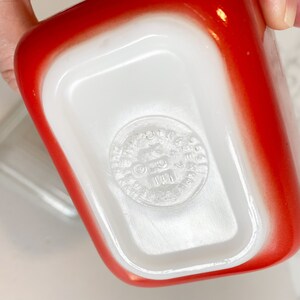 501 Red Pyrex Fridgie With Glass Lid, Pyrex Refrigerator Container, 501 ...